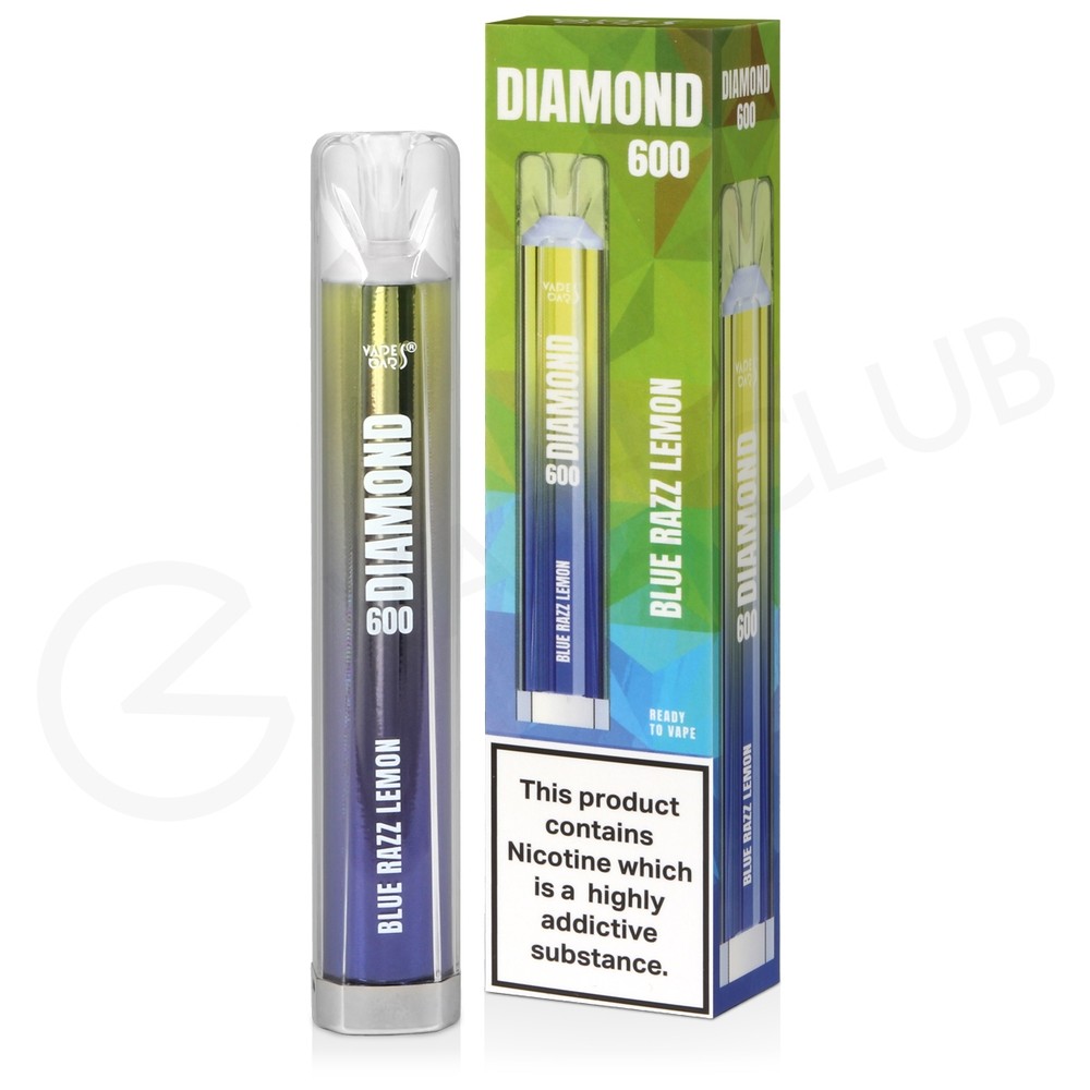 Blue Razz Lemon Vapes Bars Diamond 600 Disposable Vape