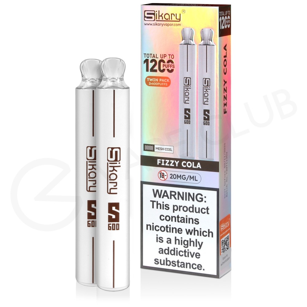 Fizzy Cola Sikary S600 Disposable Vape | Twin Pack