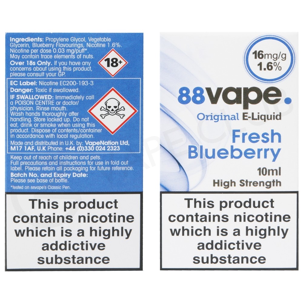 Fresh Blueberry E-Liquid by 88Vape