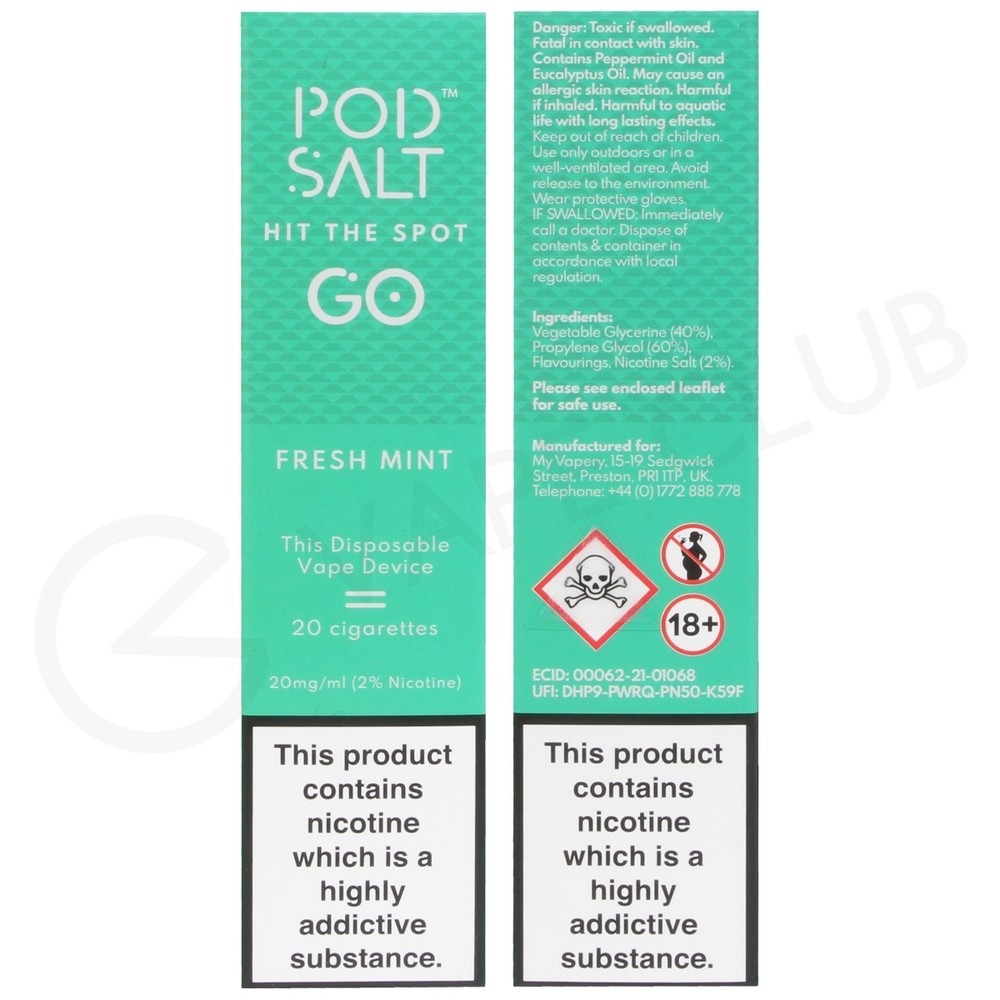 Fresh Mint Pod Salt Go Disposable Vape