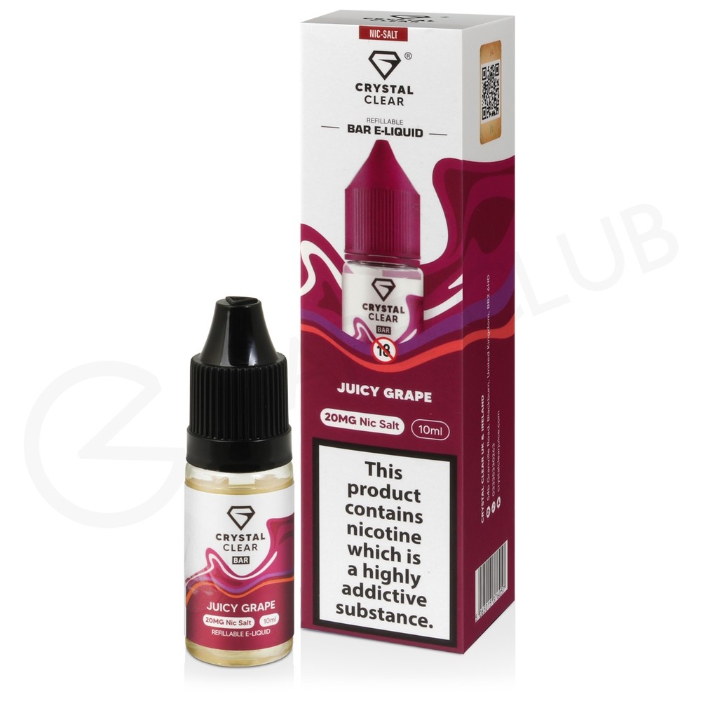Juicy Grape Nic Salt E-Liquid by Crystal Clear | 3 for £10