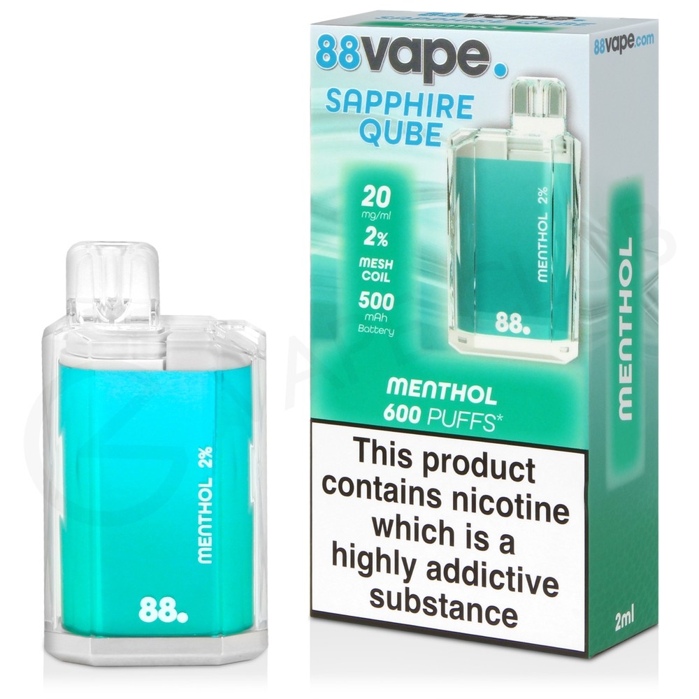 Menthol 88Vape Sapphire Qube | 3 for £12