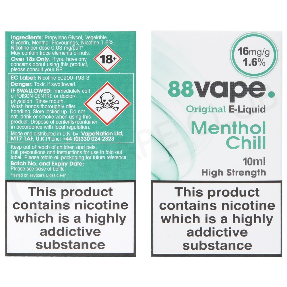 Menthol Chill E-Liquid by 88Vape Any Tank